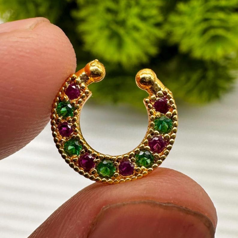 Fake Septum Ring, Non Piercing Septum Jewelry, Gold Septum Ring, Clip ...