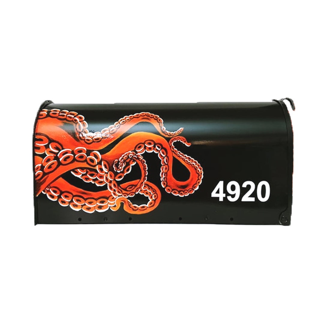 Personalized Hand Painted Octopus Mailbox With House Number - Etsy