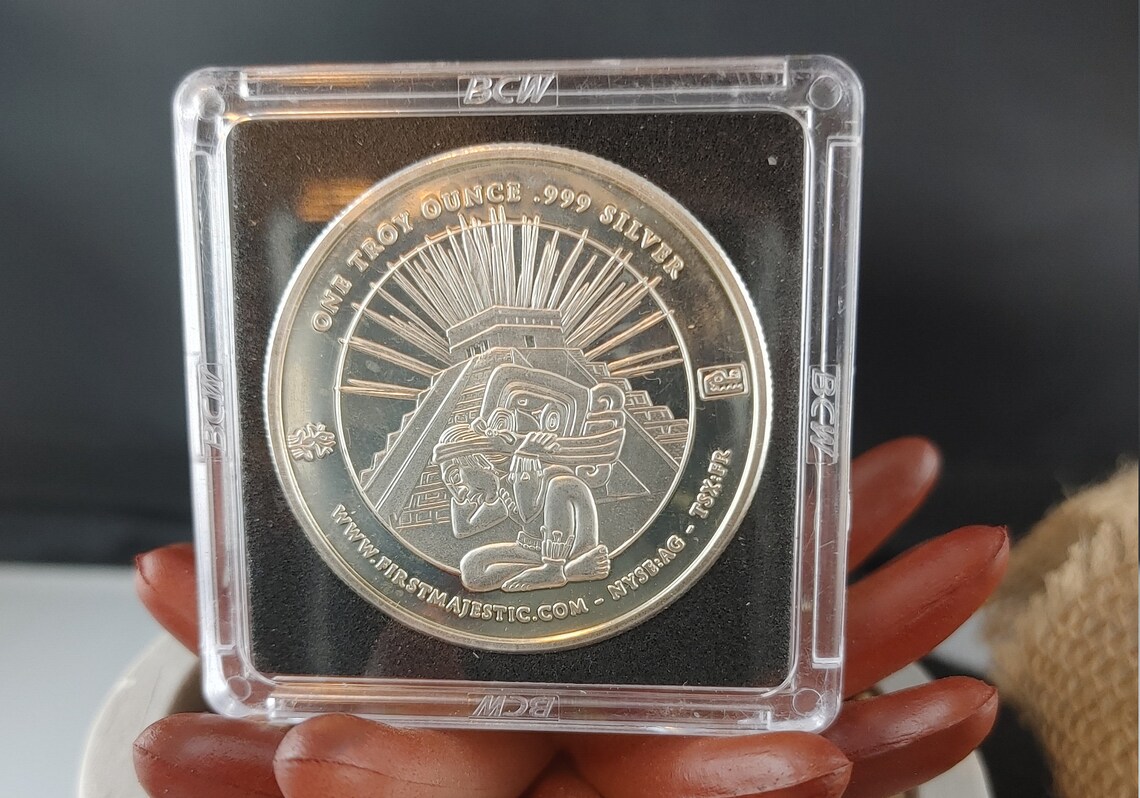 Moneda azteca de plata pura de 1 oz 999 acuñada por First - Etsy España