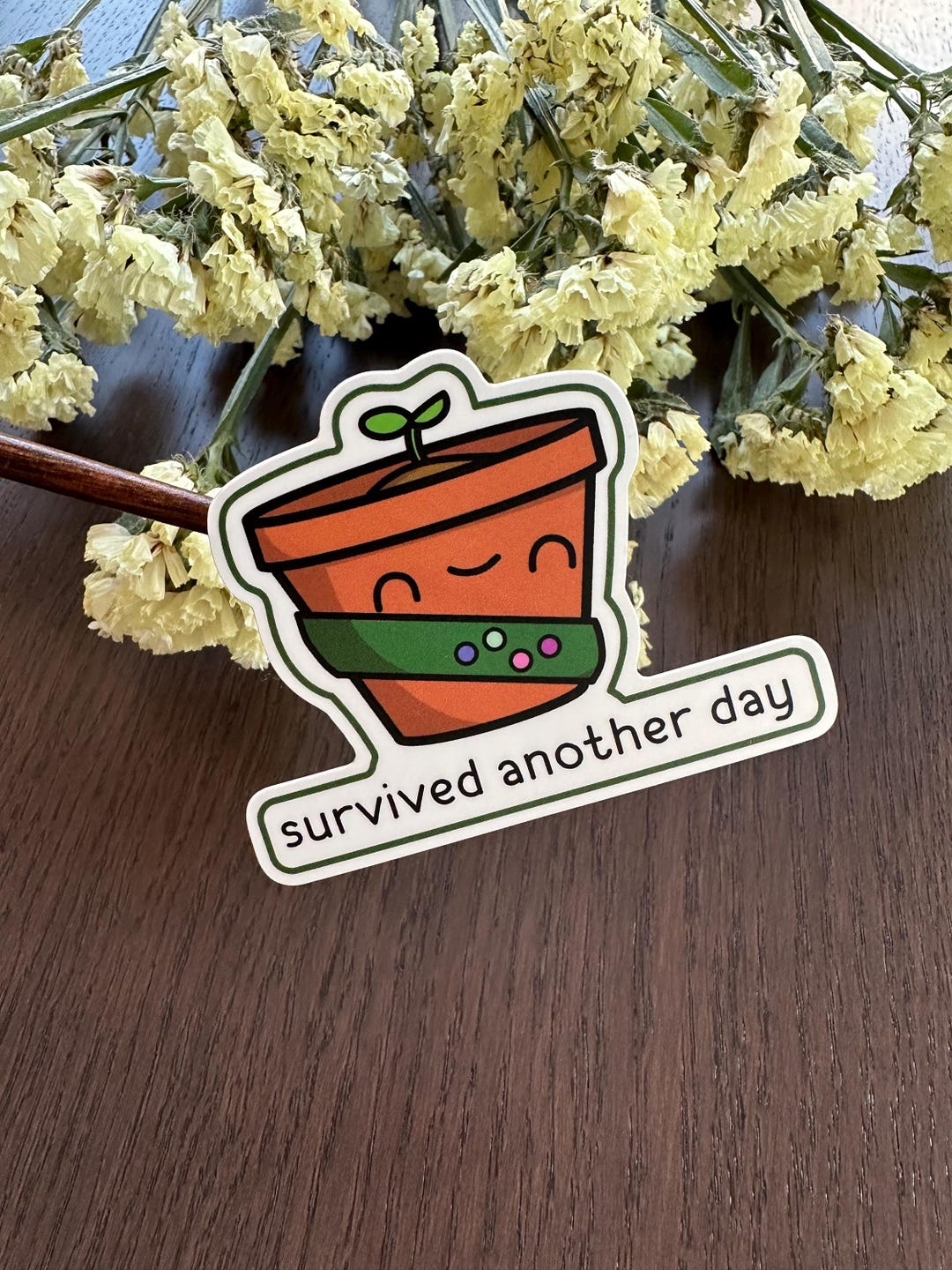 Girl Scout Plant Sticker Matte Sticker With survived Another Day Slogan ...