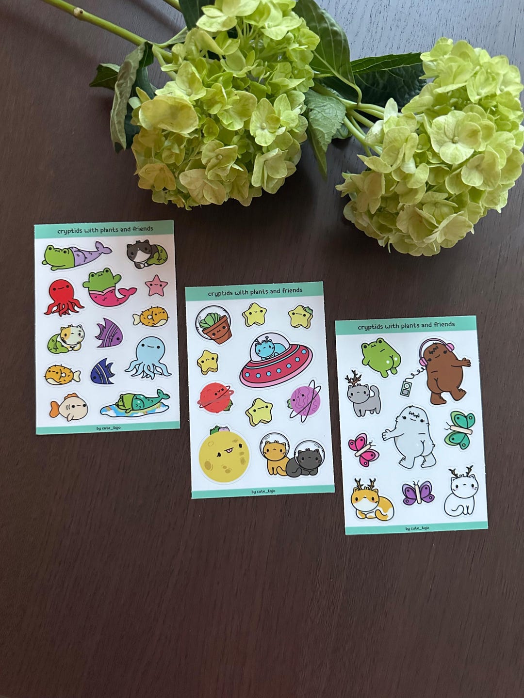 Cryptids, Plants, Cats & Frogs Sticker Sheet Set (3 Sheets) – Whimsical ...