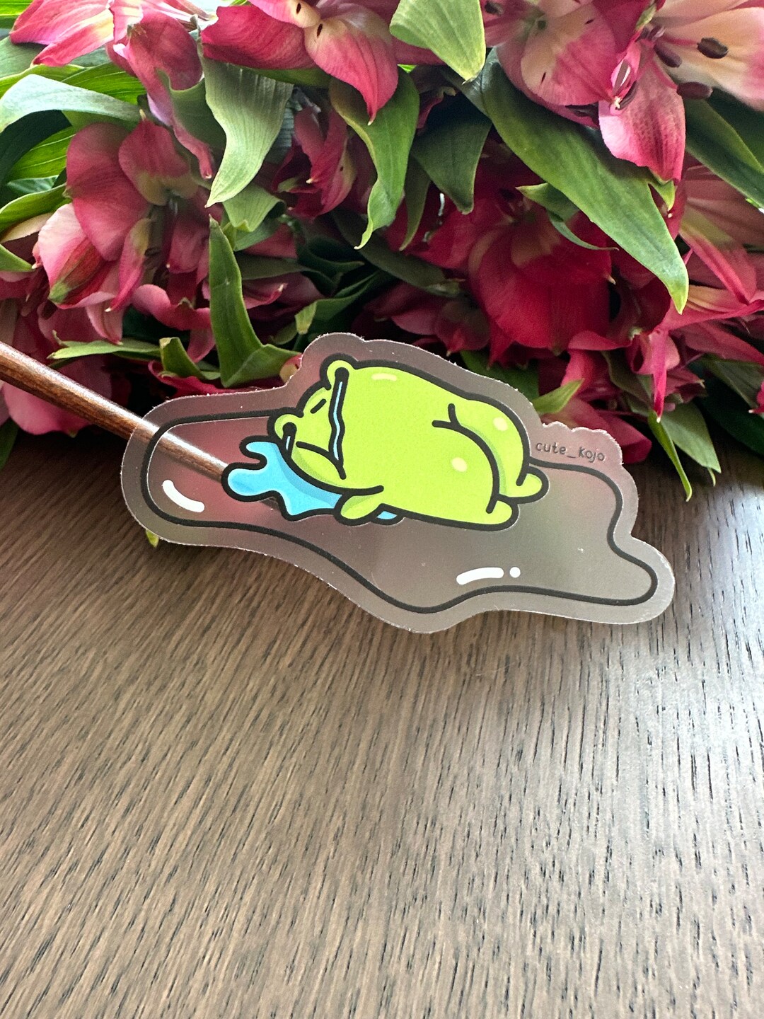 Crying Frog Sticker - Frog in Puddle of Tears - Emotional Vinyl Decal ...