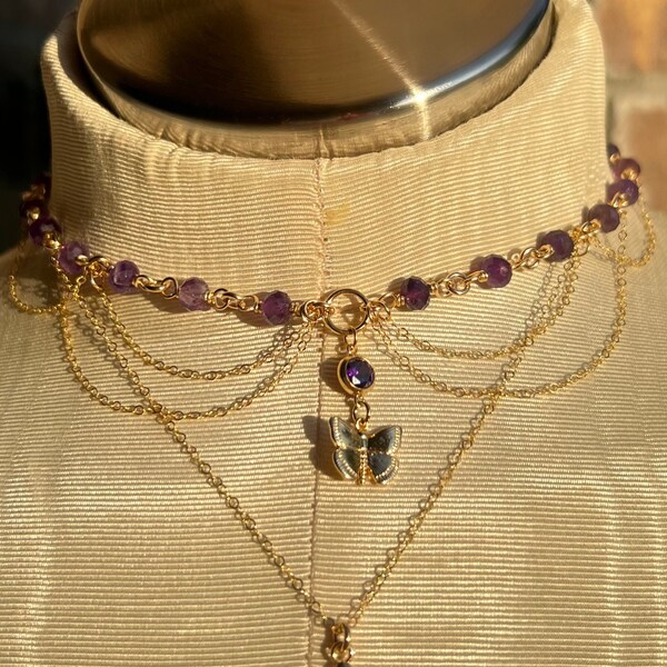 Amethyst Choker - Etsy