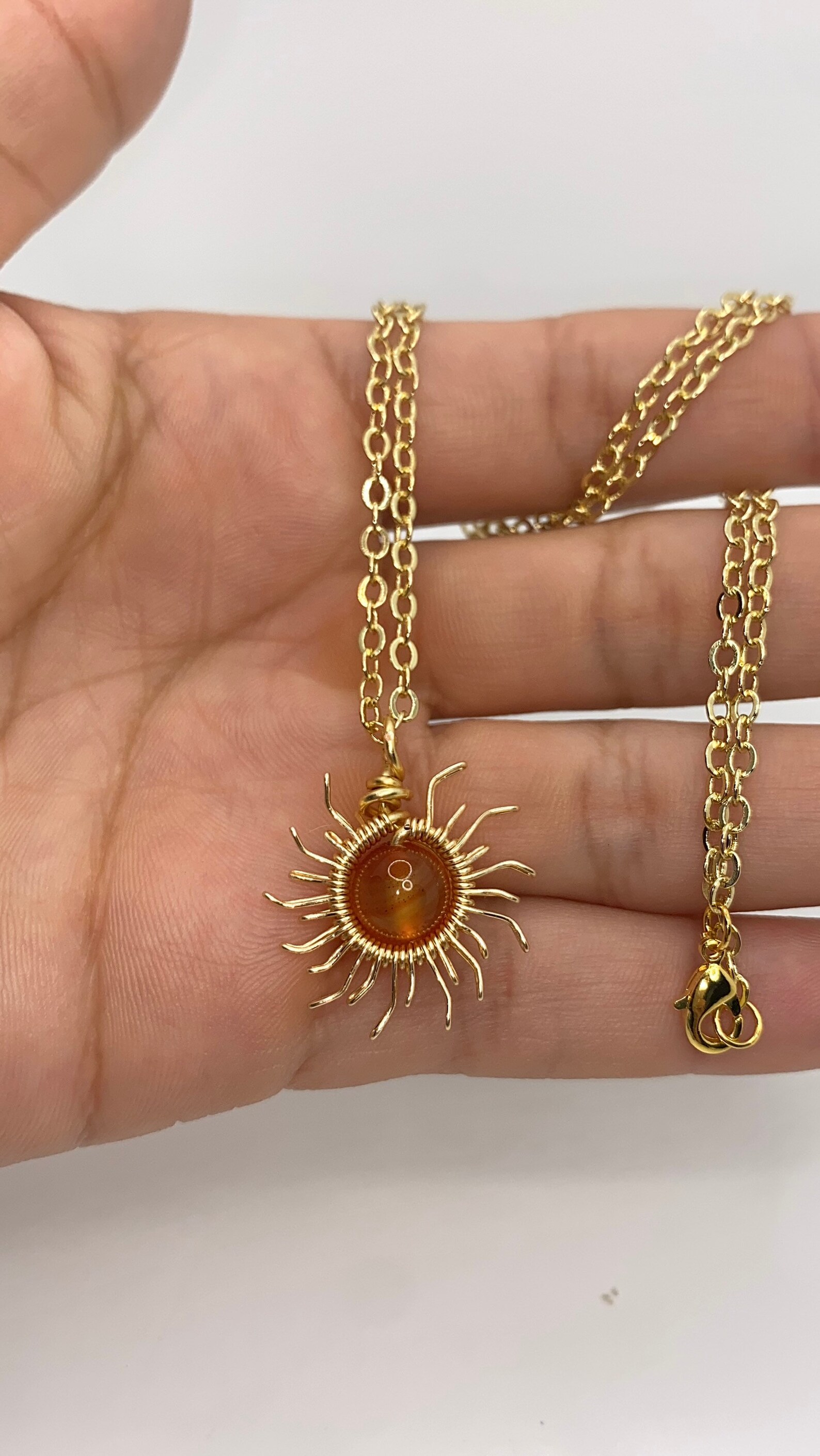 Sun Necklace/ Wire Wrapped Sun | Etsy