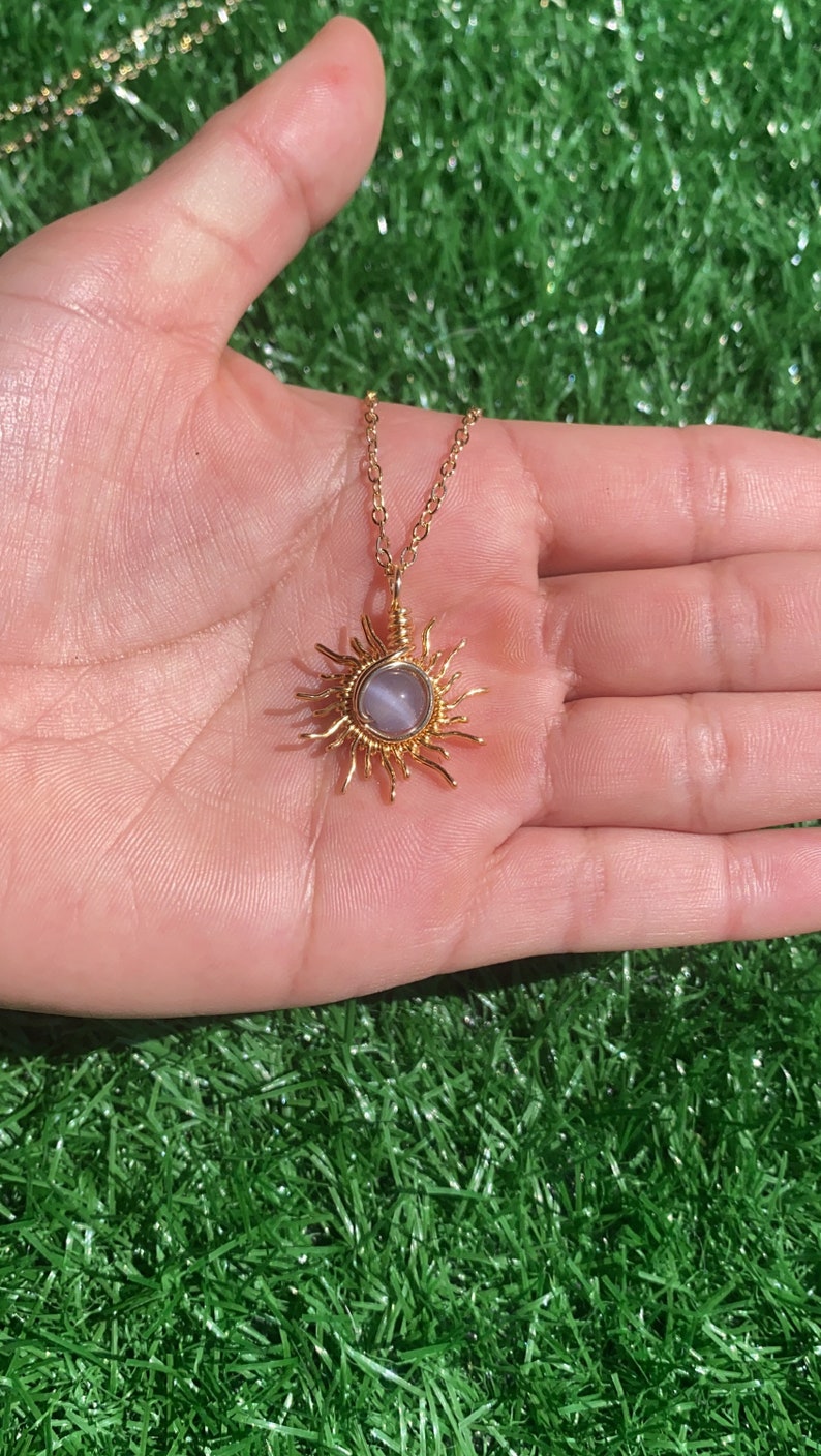 Sun Necklace/ Wire Wrapped Sun - Etsy