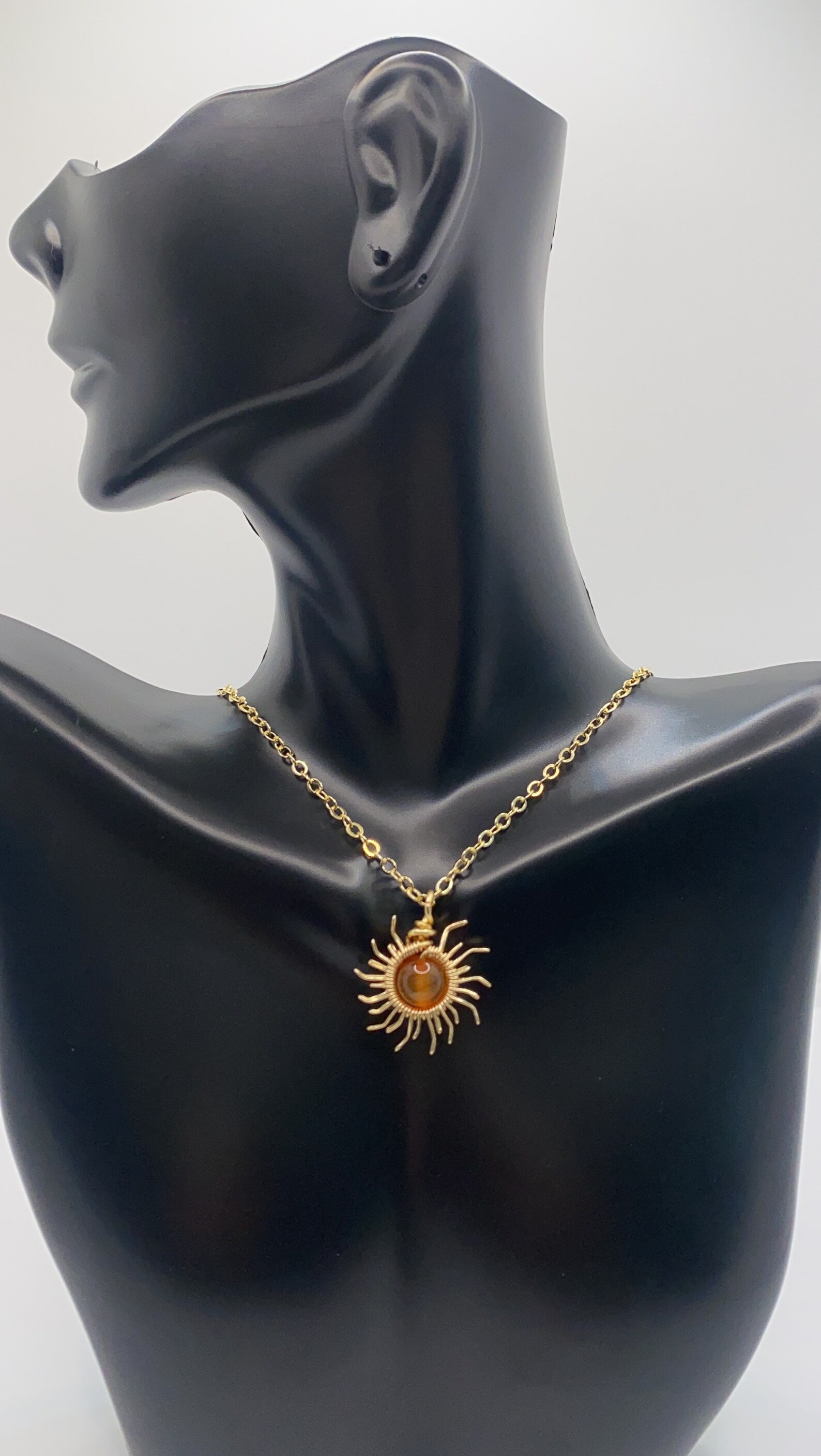 Sun Necklace/ Wire Wrapped Sun | Etsy