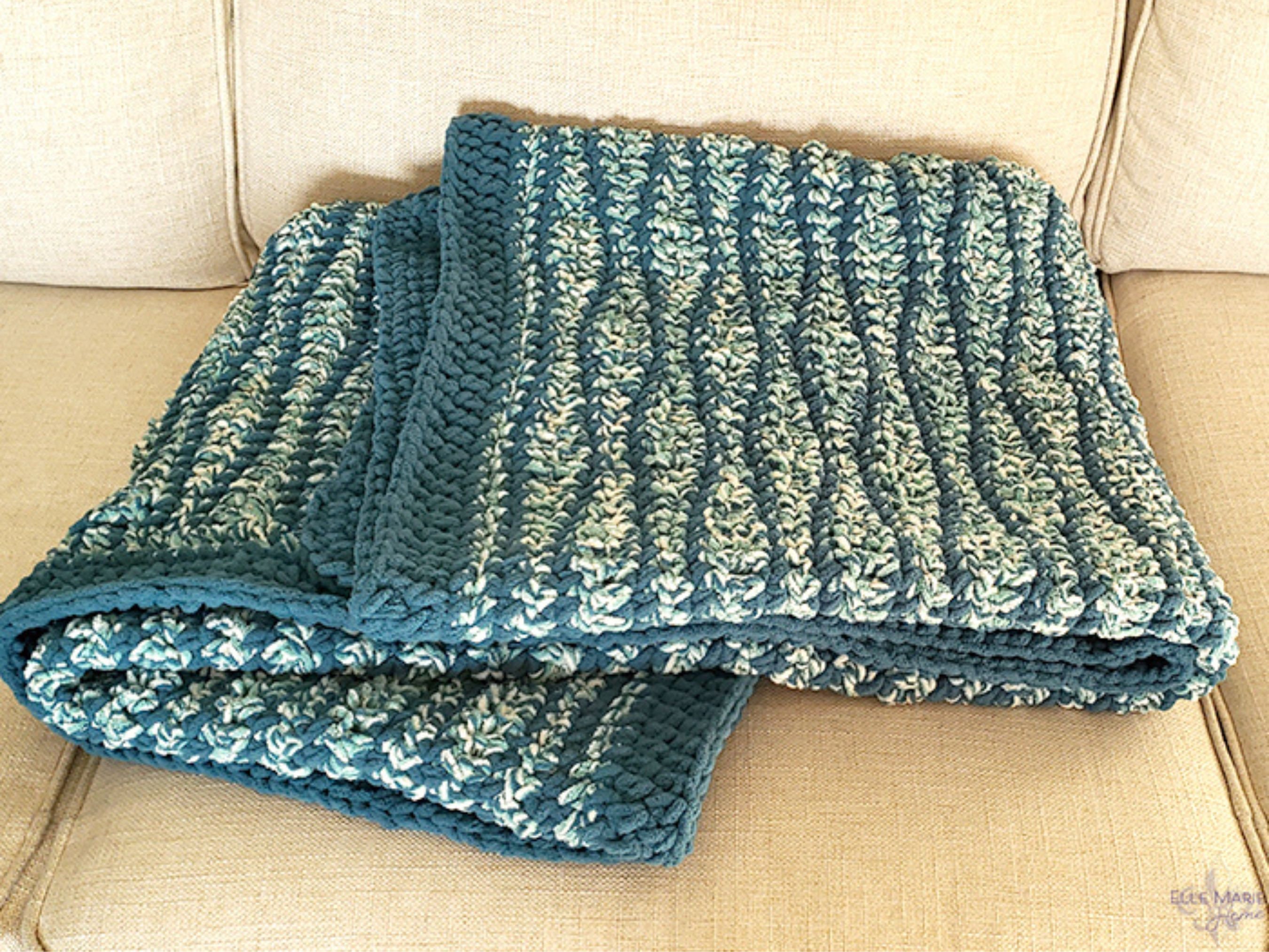 Teal Waves Crochet Blanket Pattern - Etsy