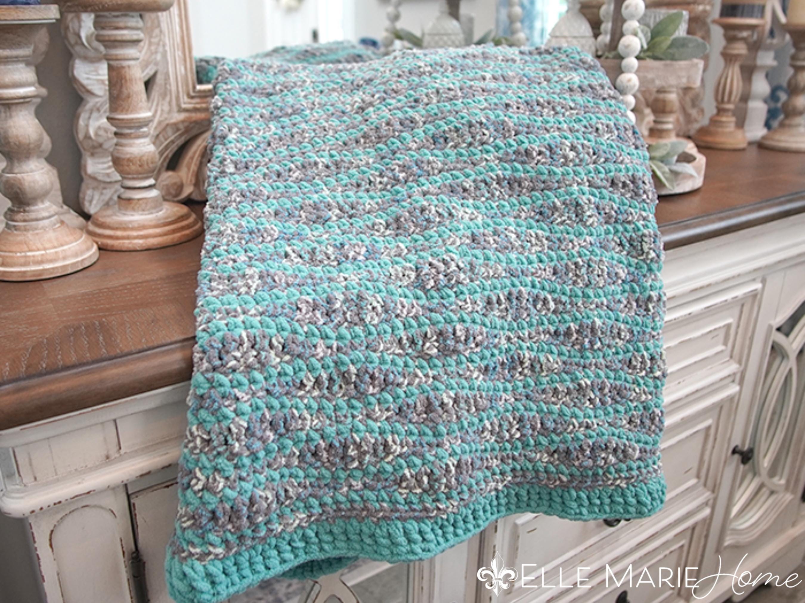 Teal Waves Crochet Blanket Pattern - Etsy