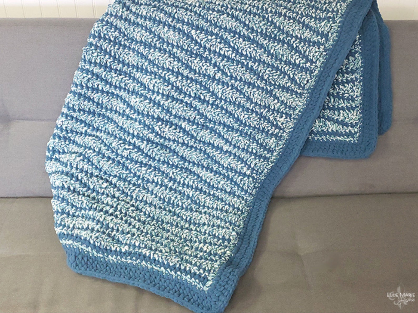 Teal Waves Crochet Blanket Pattern - Etsy