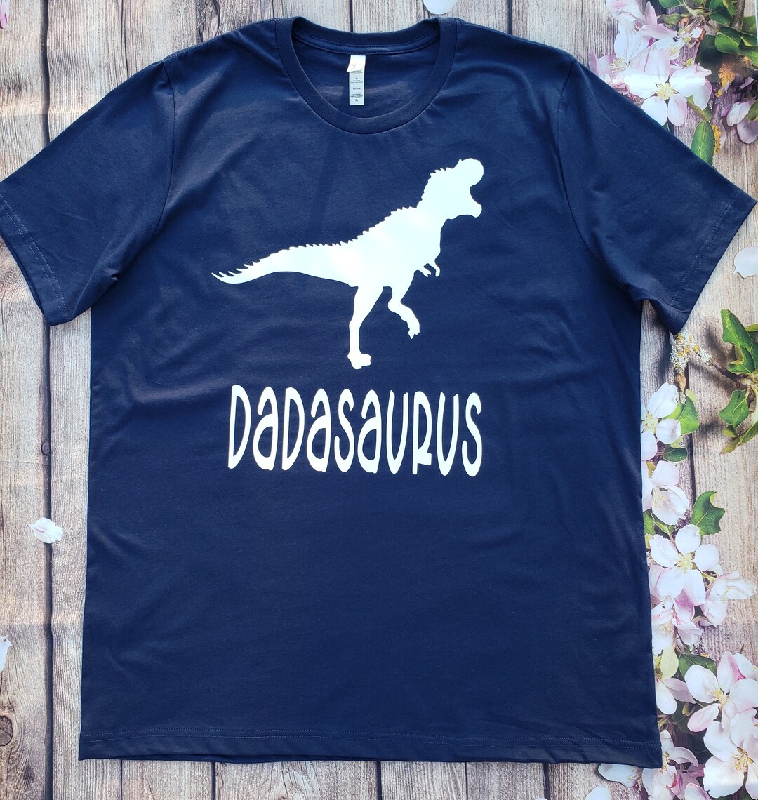 Custom Dinosaur Dadasaurus T-shirt, Dino Dada Navy T-shirt, Dad Gift ...