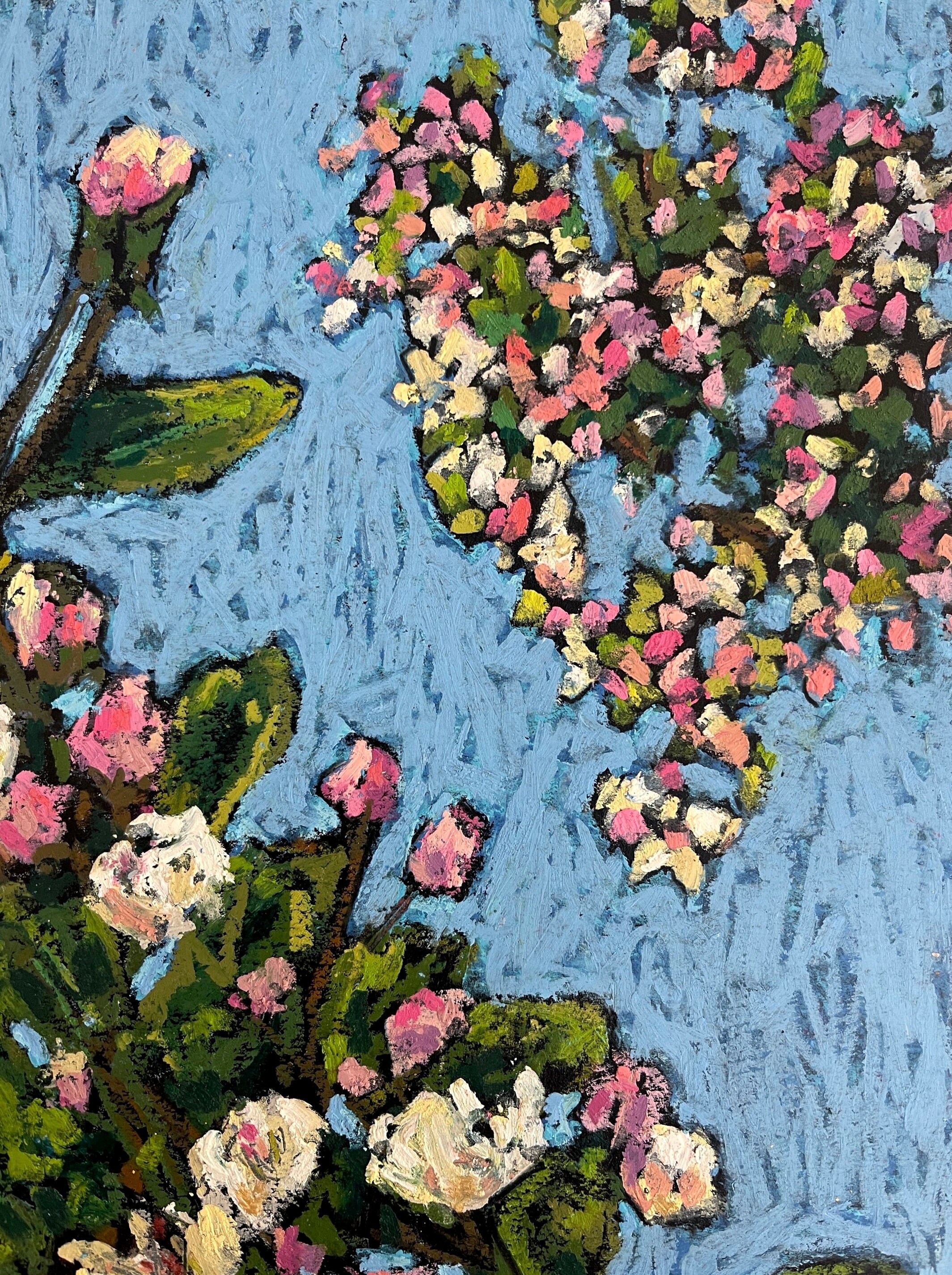 Fresh Blooming Apple Tree - Original Oil Pastel Painting - Etsy