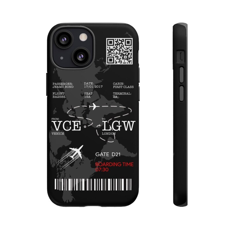 Personalised Boarding Pass With QR Code Iphone Case Aviation - Etsy