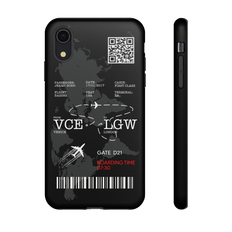 Personalised Boarding Pass With QR Code iPhone Case Aviation Gift Tough ...