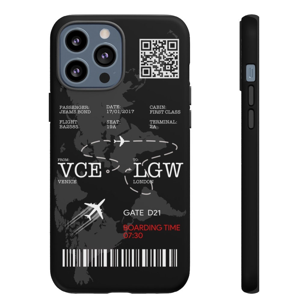 Personalised Boarding Pass With QR Code Iphone Case Aviation - Etsy