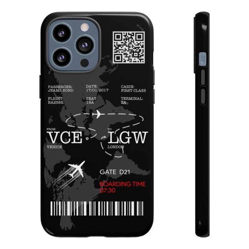 Personalised Boarding Pass With QR Code Iphone Case Aviation - Etsy