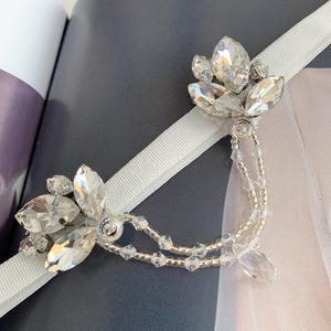 Fantasy off White Wedding Garter With Sparkling Dangles, Luxury ...