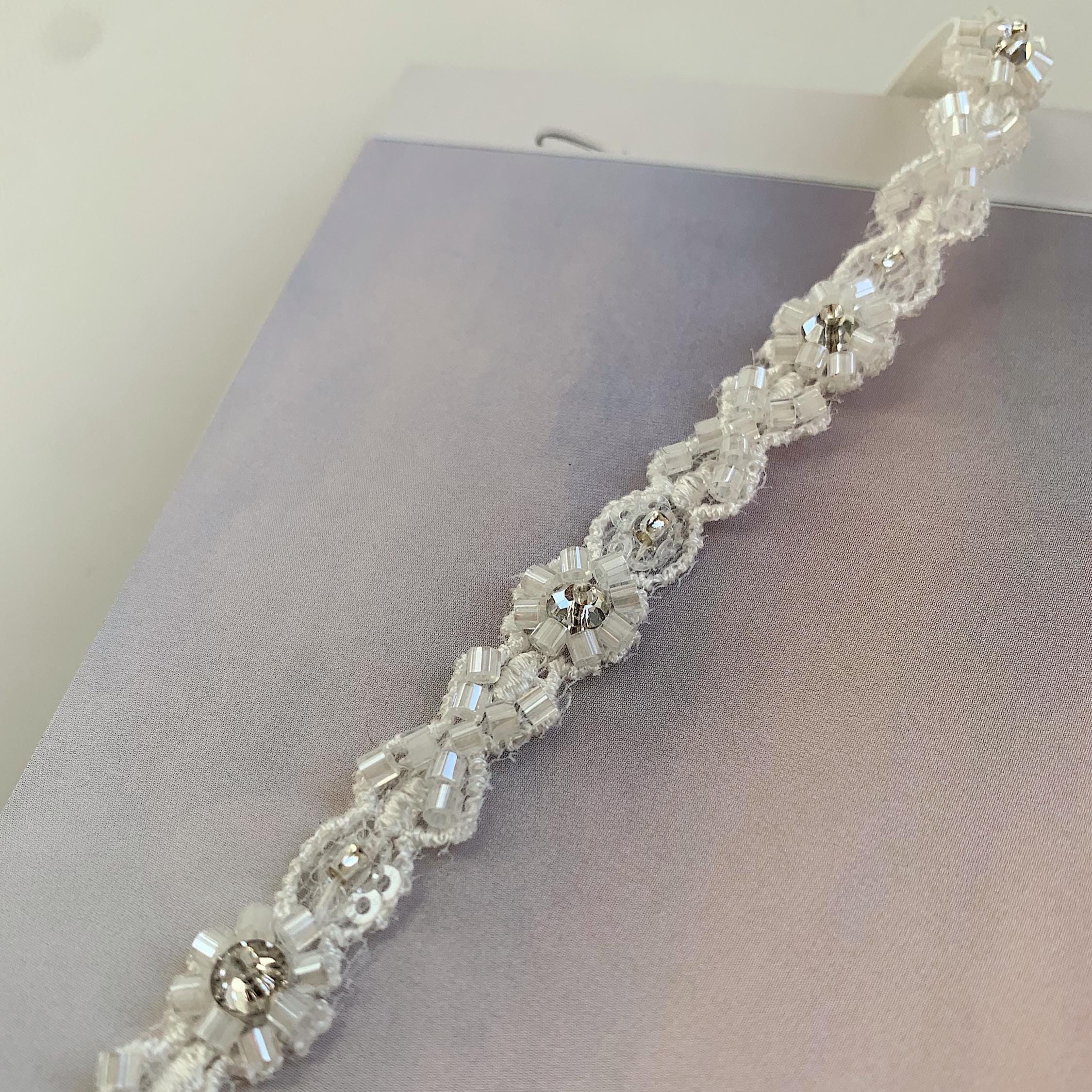 Italian Lace Wedding Garter Set With Crystal and Pearl Beads ...