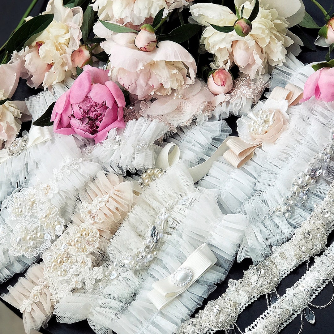 SAMPLE SALE Wedding Garter for Bride, Jeweled Bridal Garter in Stock ...