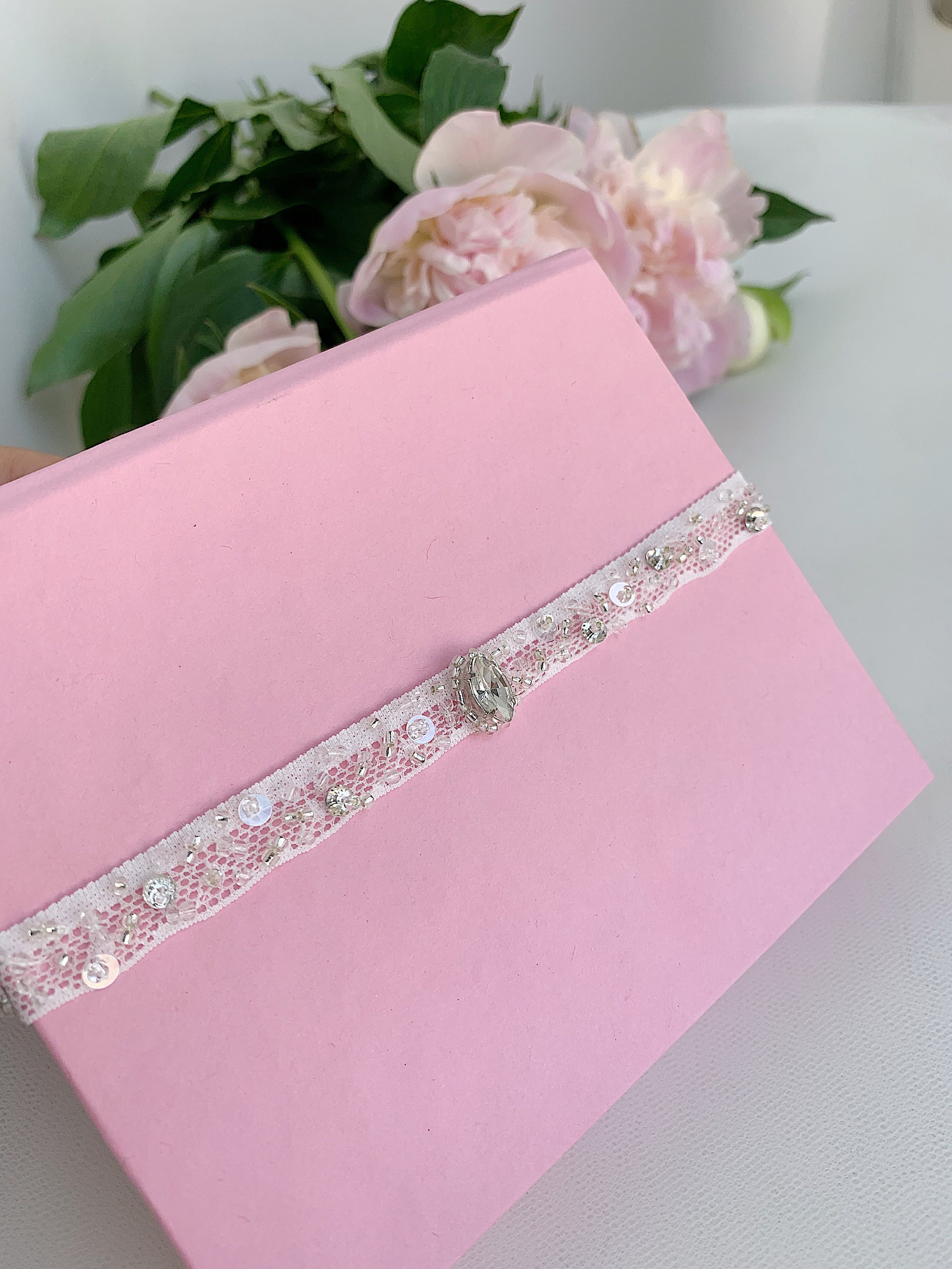 Slim Wedding Garter With Crystals Elegant Lace Garter for - Etsy