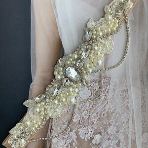 Fantasy off White Wedding Garter With Sparkling Dangles, Luxury ...