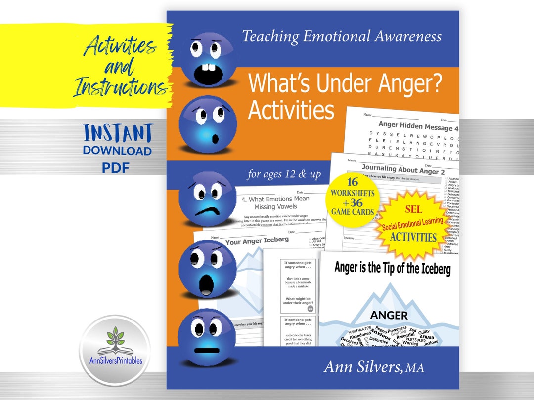 Anger Iceberg and Management, SEL Activities Worksheets and Manual ...