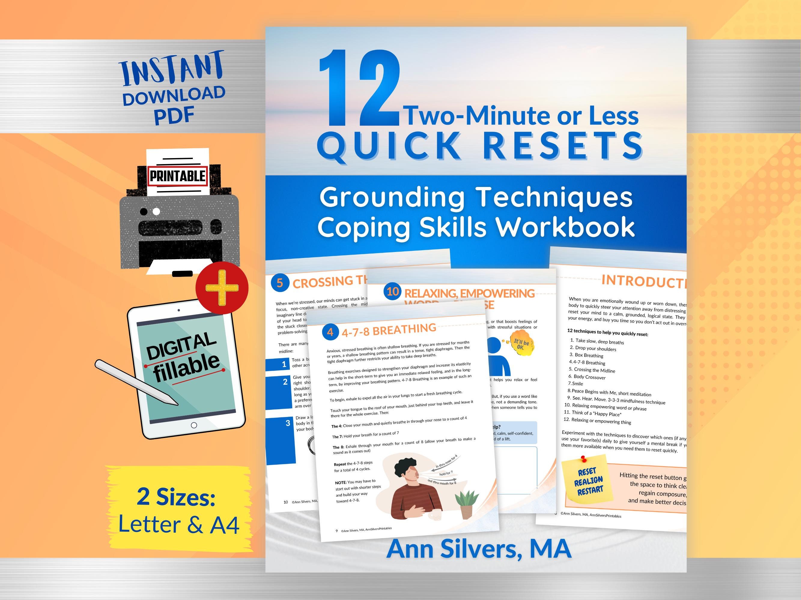 12 Quick Reset Grounding Techniques Workbook PDF, Printable & Fillable ...