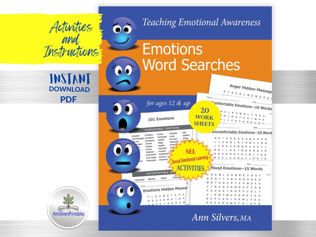 Emotion Word Search Worksheets, Positive and Negative Feelings Chart ...