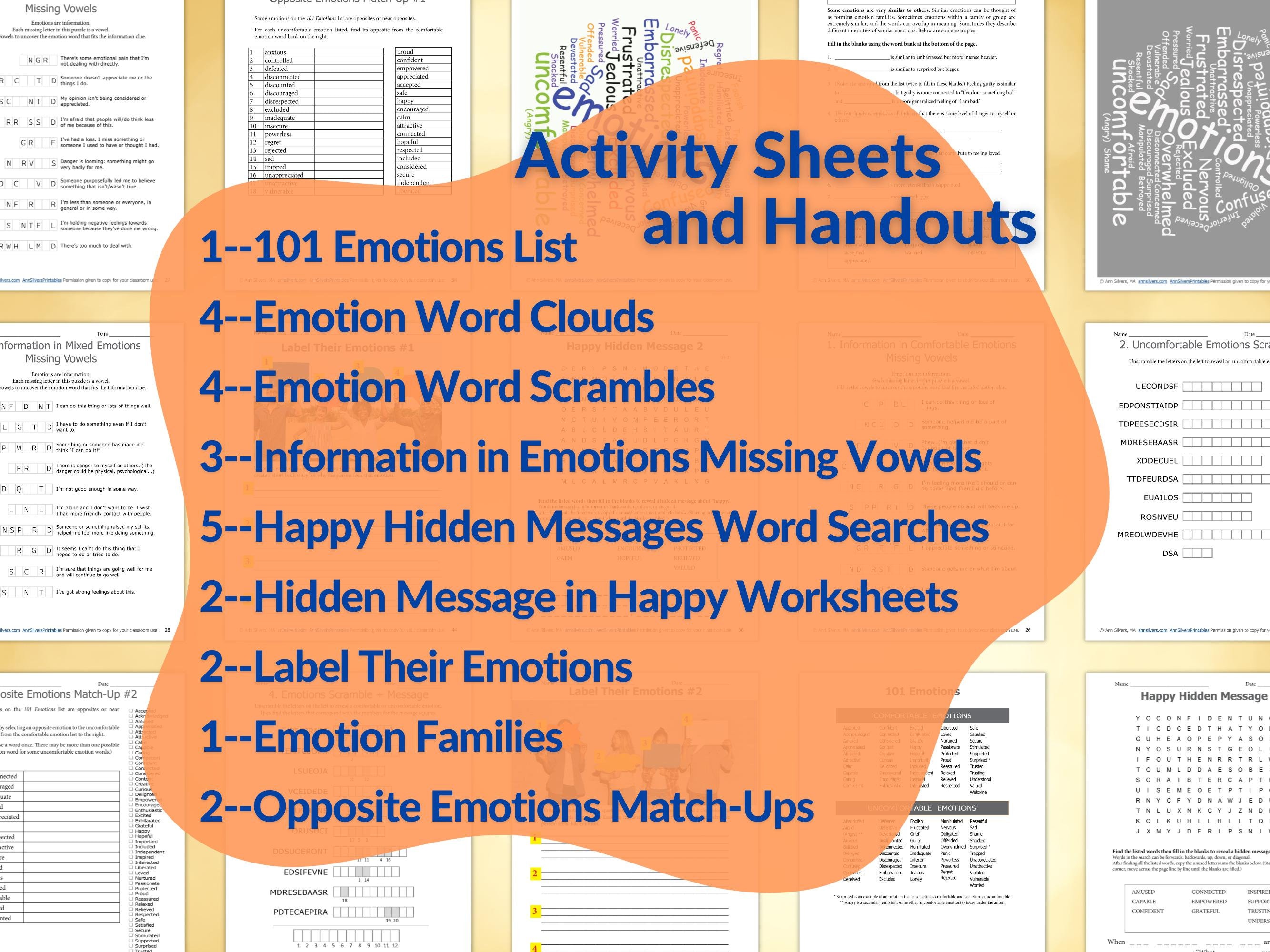 Identifying Emotions Worksheets, SEL Positive and Negative Feelings ...