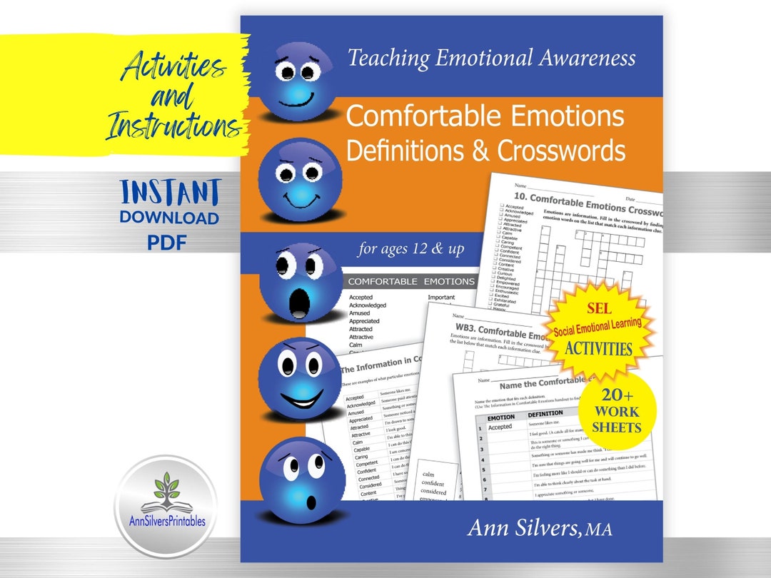 Positive Feelings Chart and Definitions, Positive Emotions Crossword ...