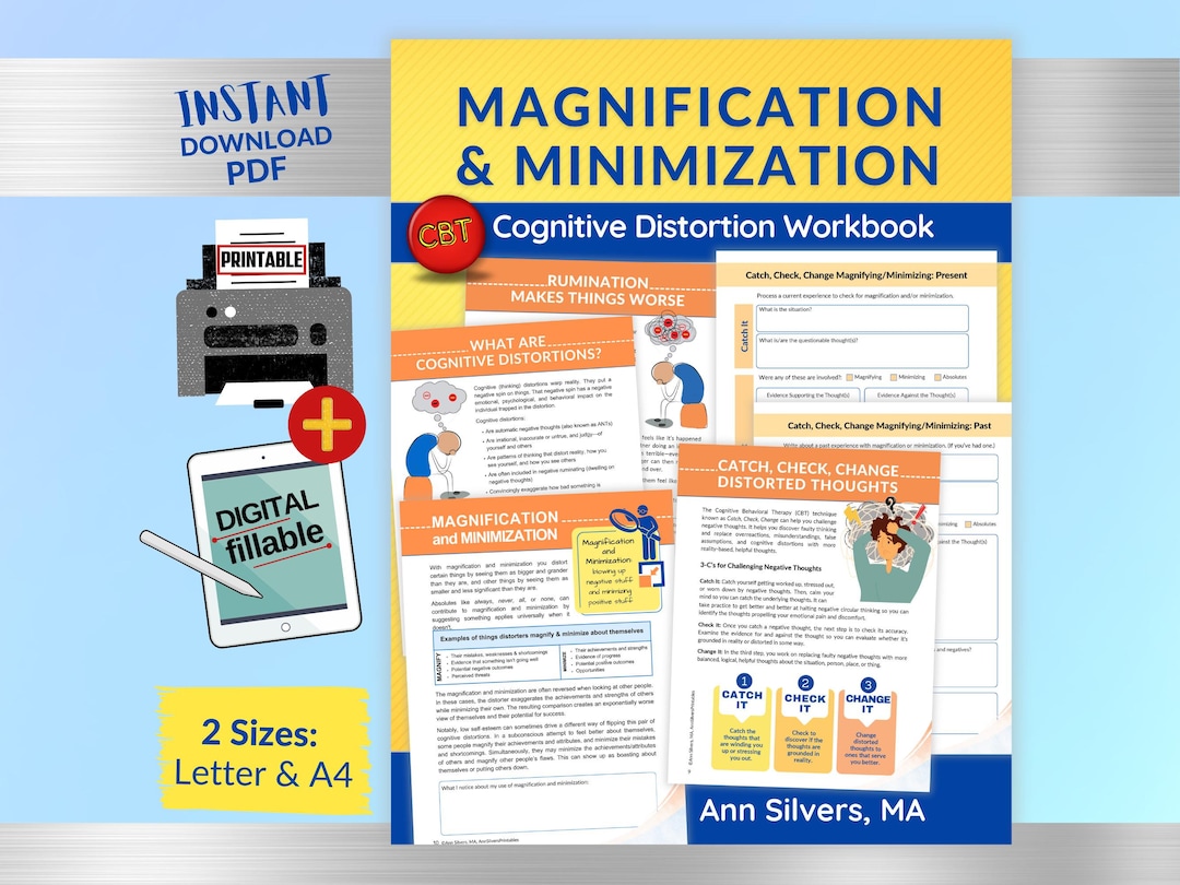 CBT Therapy Worksheets PDF: Magnification and Minimization Cognitive ...