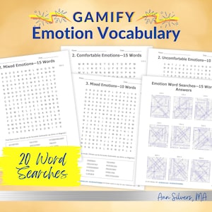 Emotion Word Search Worksheets, Positive and Negative Feelings Chart ...