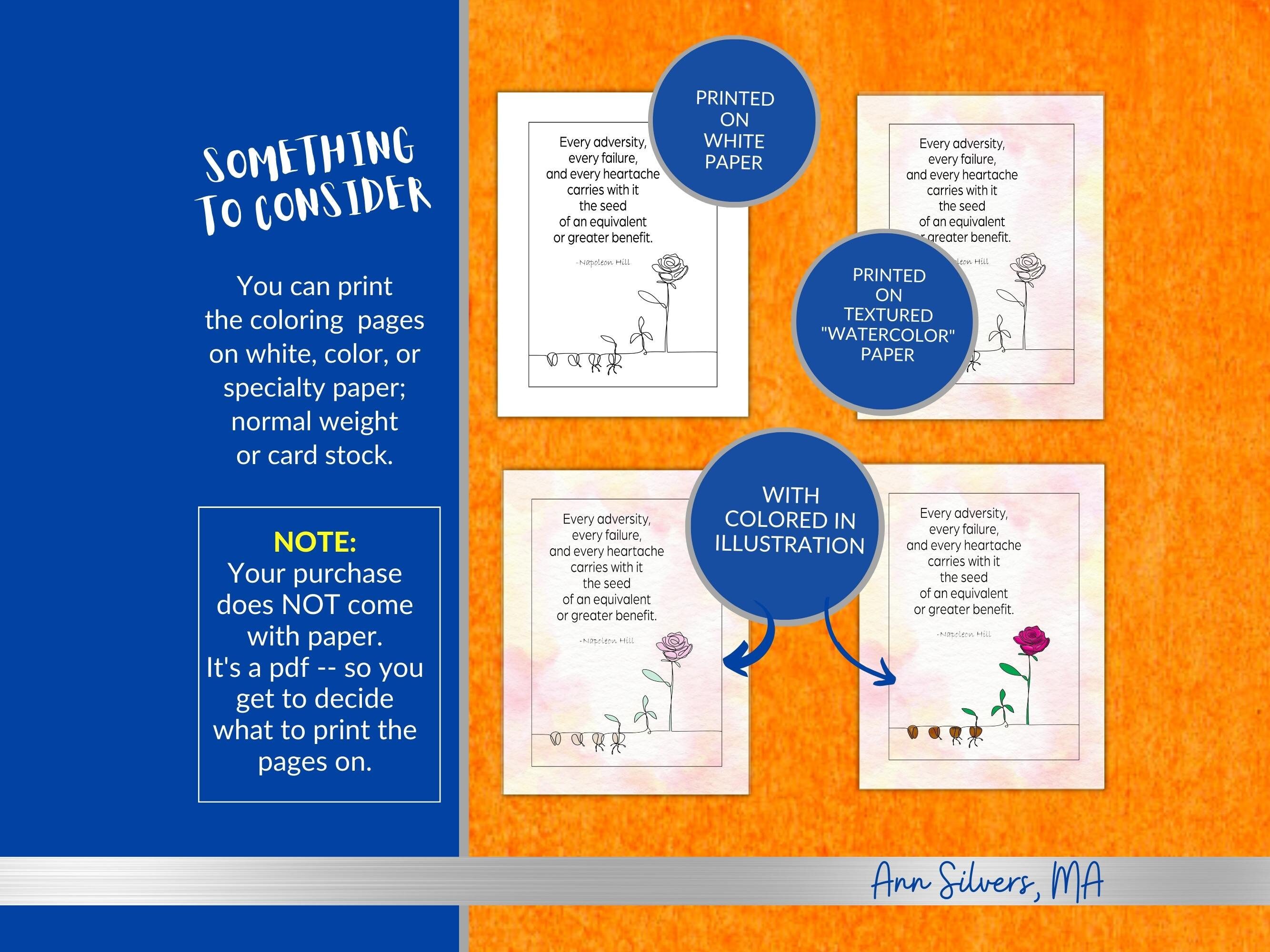 Roses, Thorns & Buds Guided Journal Page Digital Printable, 50 Adult ...