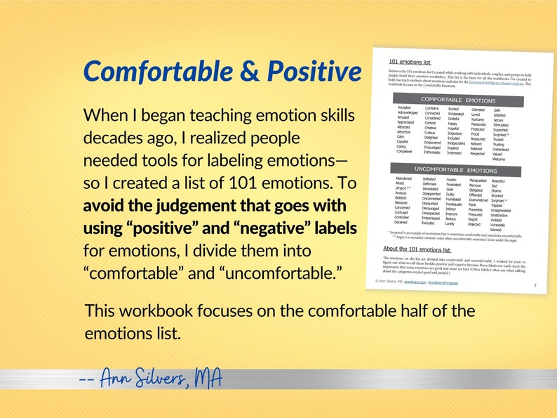 Positive Feelings Chart and Definitions, Positive Emotions Crossword ...