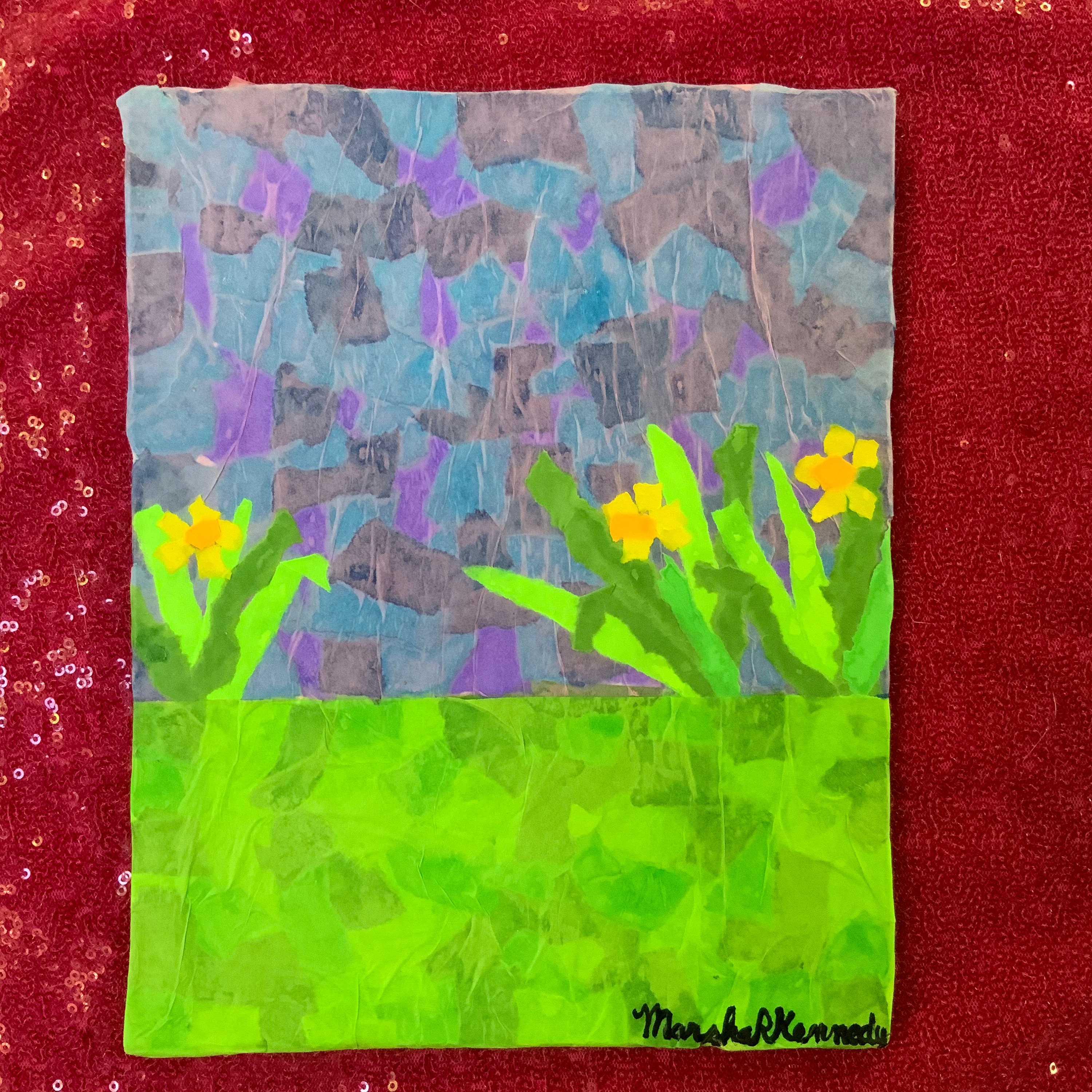 Mixed Media Daffodil Spring Collage - Etsy