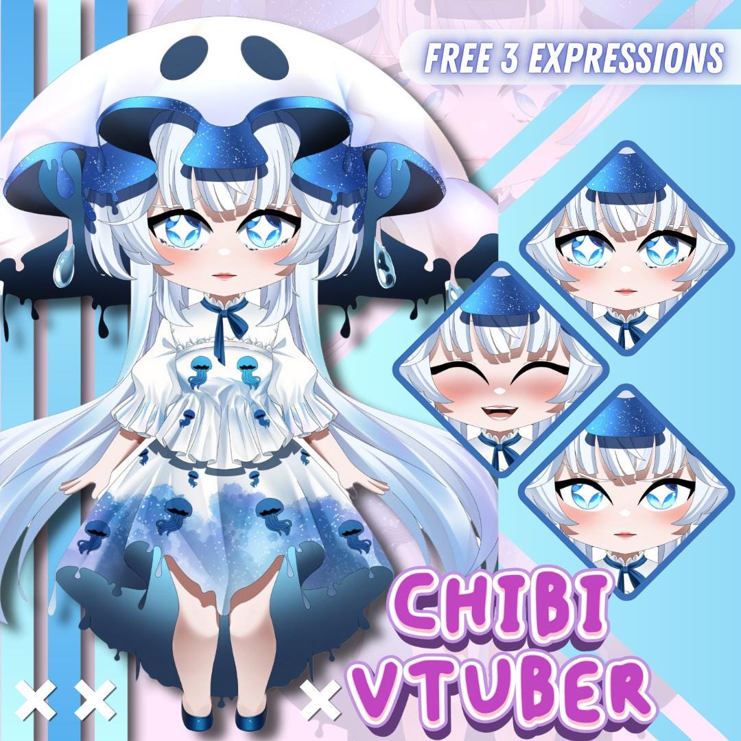Custom Cute Chibi Vtuber Live2d Kawaii 2d Vtuber Model Pngtuber Chibi ...