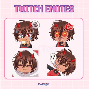 50% OFF Custom Twitch Emotes, Cute Chibi Anime Style, Kawai Chibi Emote ...