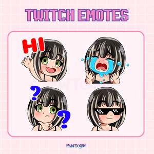 50% OFF Custom Twitch Emotes, Cute Chibi Anime Style, Kawai Chibi Emote ...