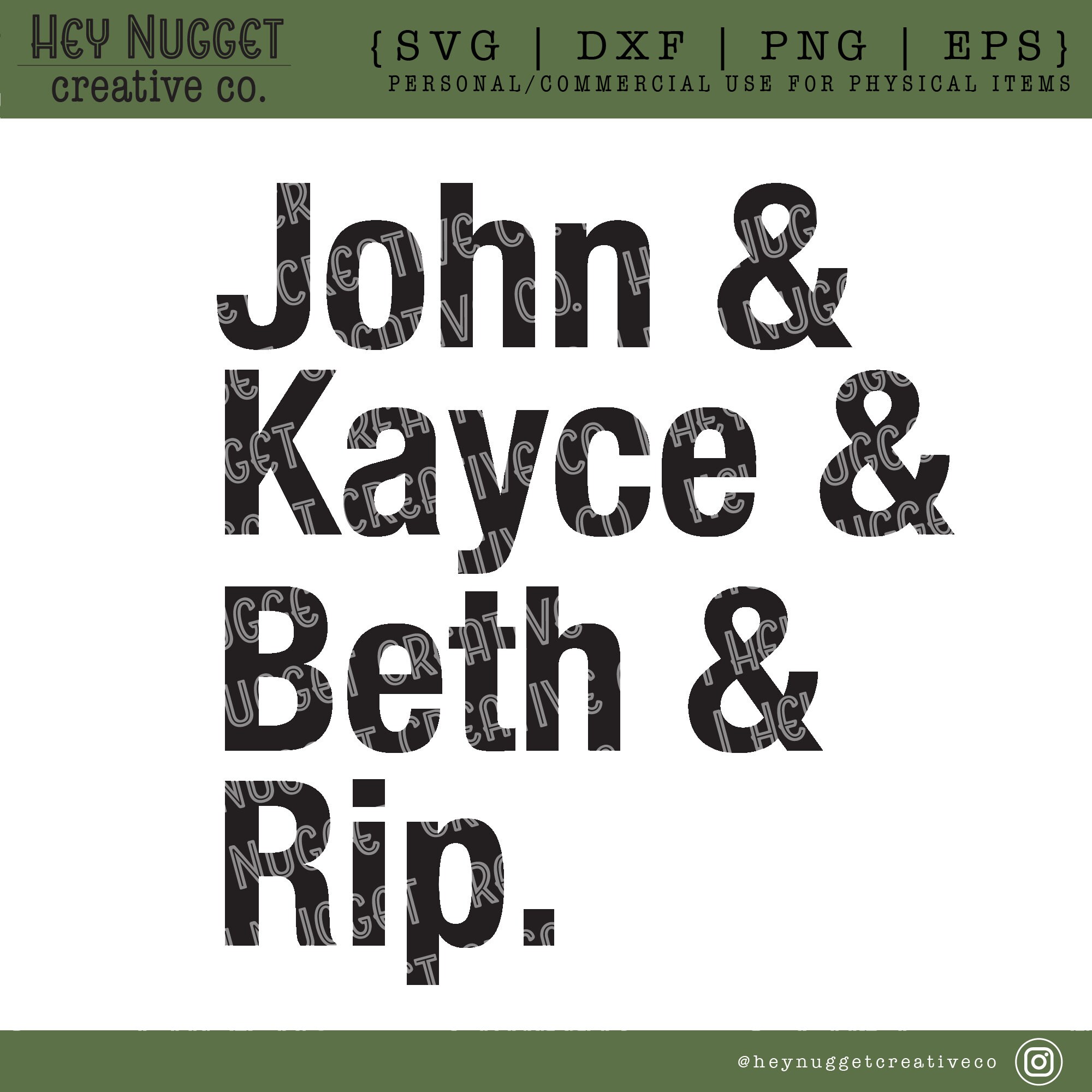 Dutton Family SVG Yellowstone Characters SVG Yellowstone Ampersand ...