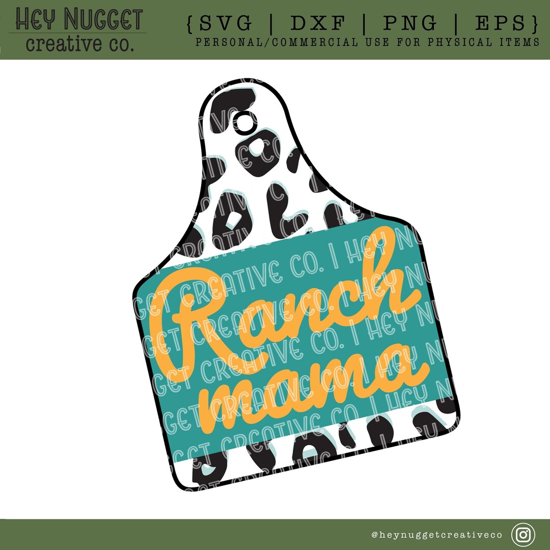 Ranch Mama SVG - Leopard Ear Tag - Ranch Shirt - Ranch SVG - Ear Tag ...