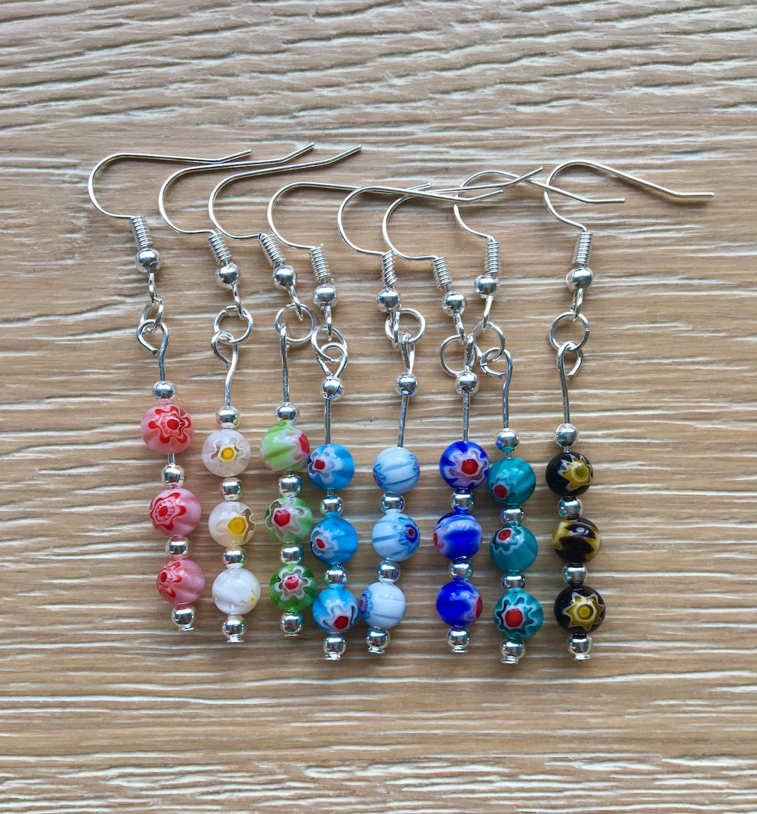 Assorted Glass Bead Drop Earrings - Etsy