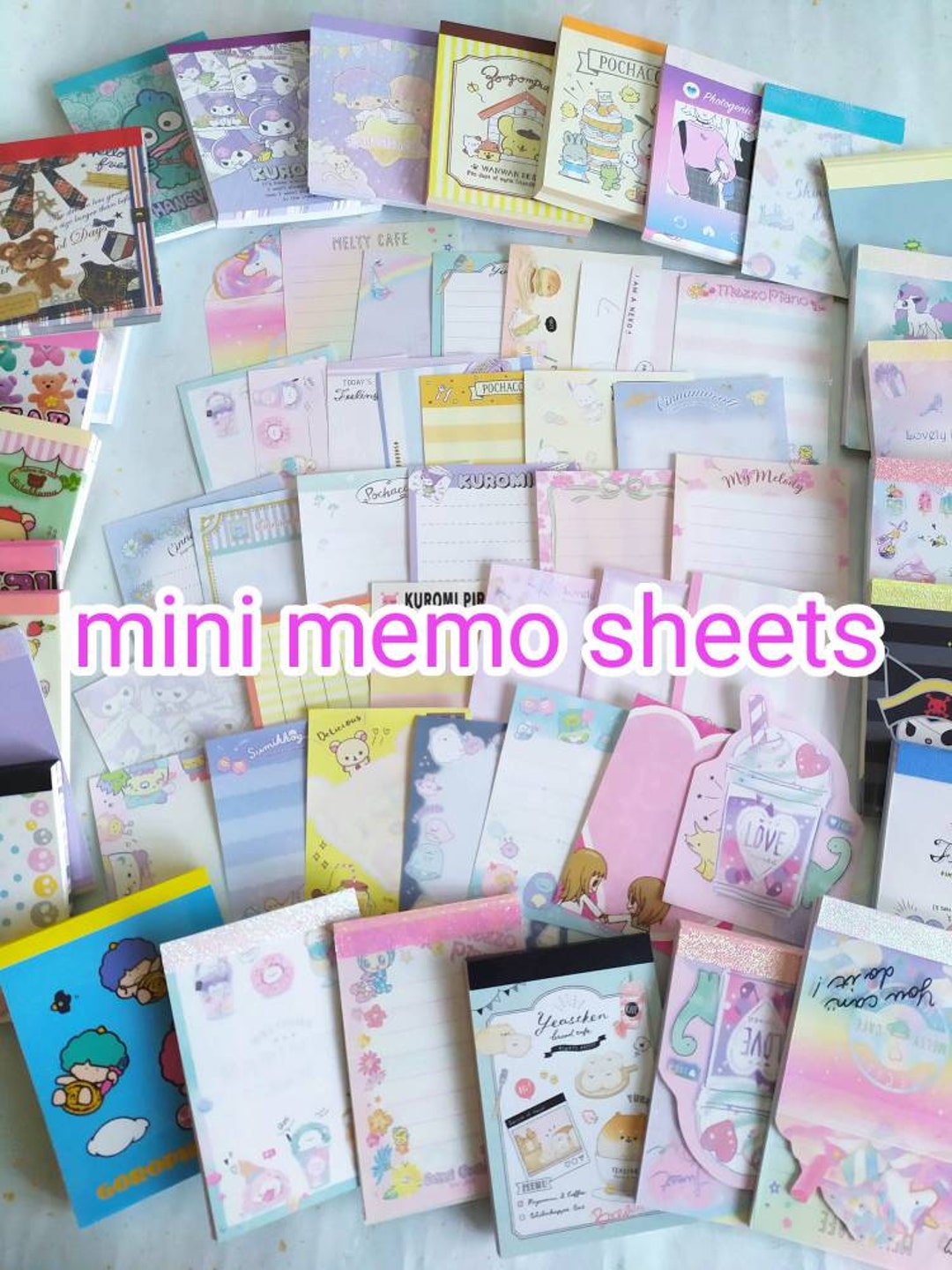 200 Pcs Mini Memo Sheets, Kawaii Grab Bag, Gift Box, Cute Memo Pads ...