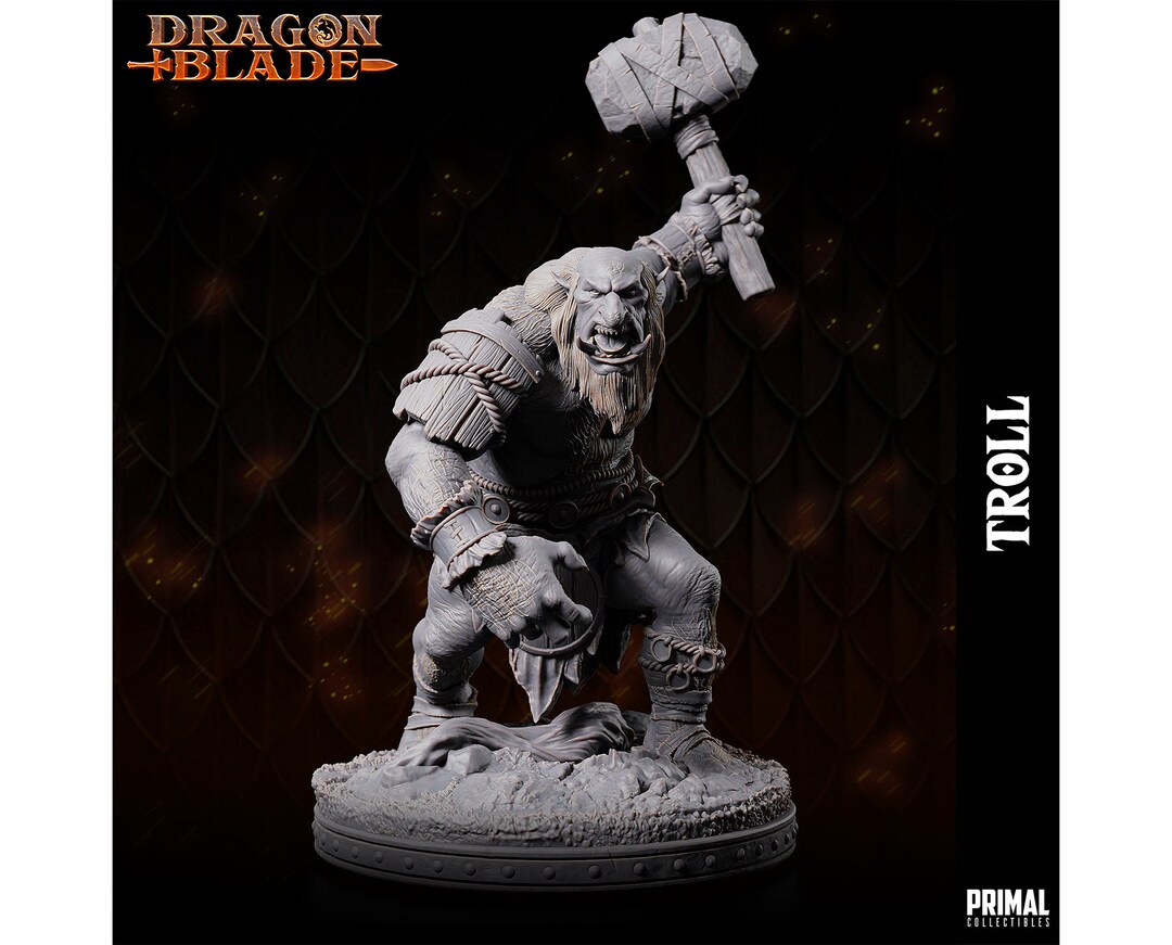 Dragon Blade Troll 32mm Scale Primal Collectibles - Etsy