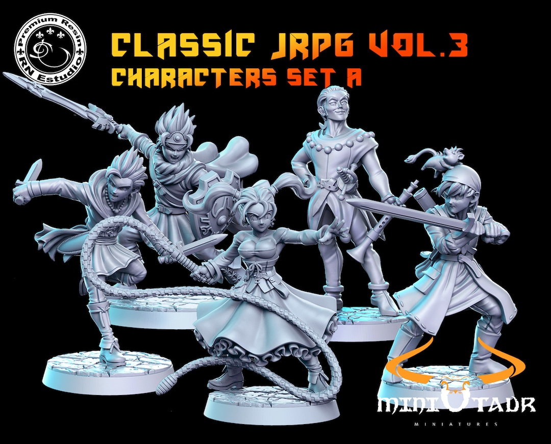 Classic JRPG Vol. 3 - Character Set A - 32mm Scale Fantasy Miniature ...