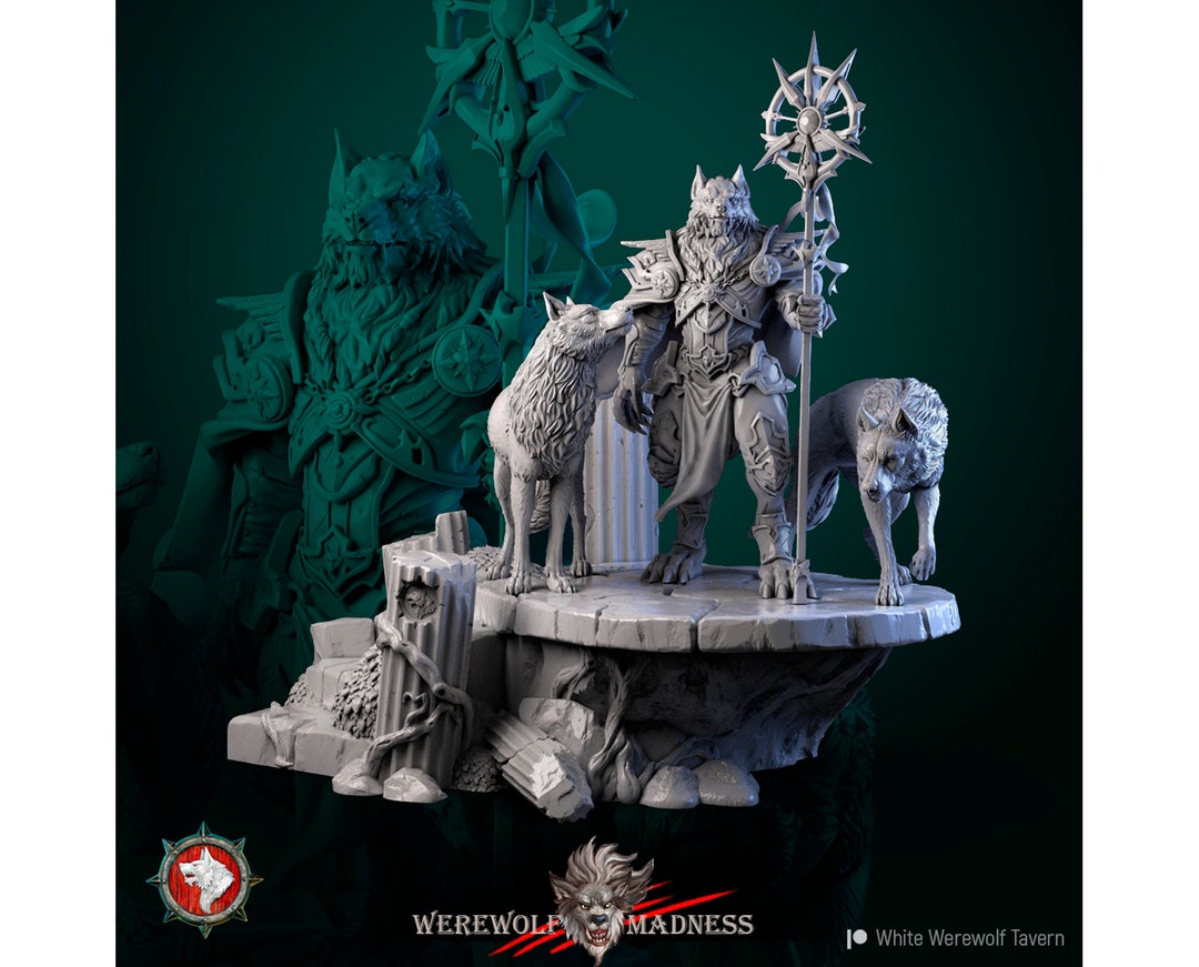 Loup-garou blanc Diorama et buste à léchelle 32mm/75mm Taverne du loup ...