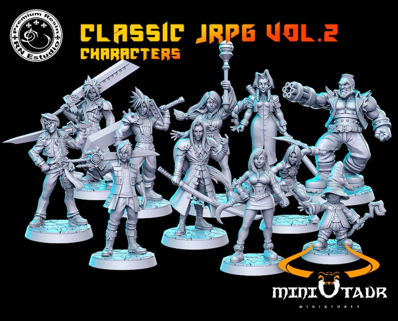 Classic JRPG Vol. 2 - Characters - 32mm Scale Fantasy Miniature - RN ...