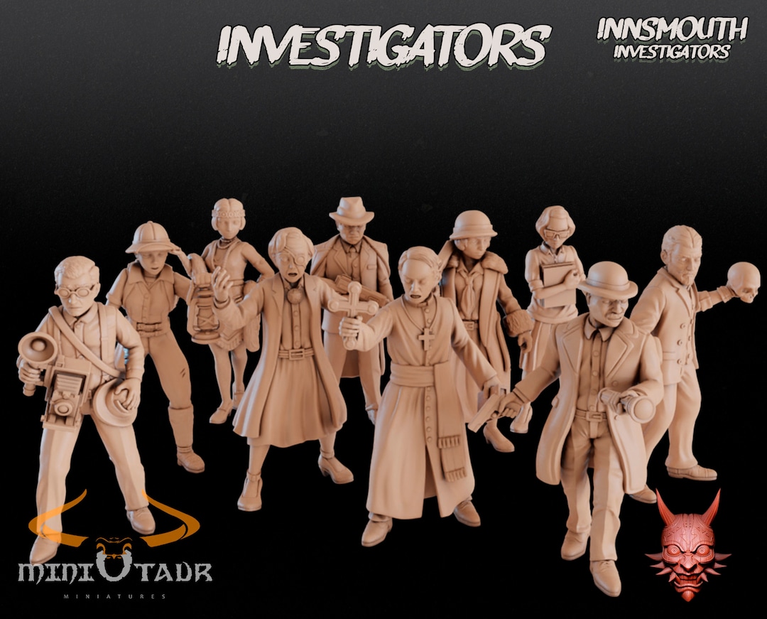 Investigators - 32mm Scale Miniature - Innsmouth Investigators - From ...