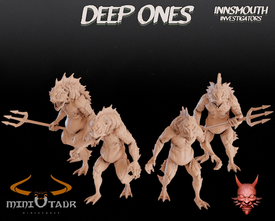 Deep Ones - 32mm Scale Miniature - Innsmouth Investigators - From ...