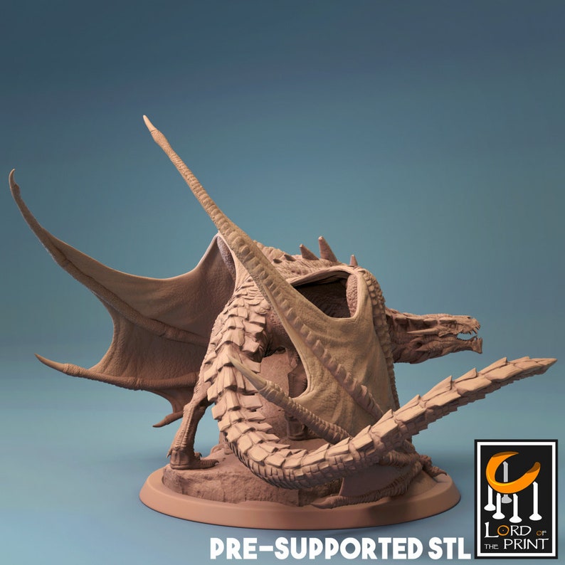 Young Magma Dragon Large Size Creature 40mm Scale - Etsy