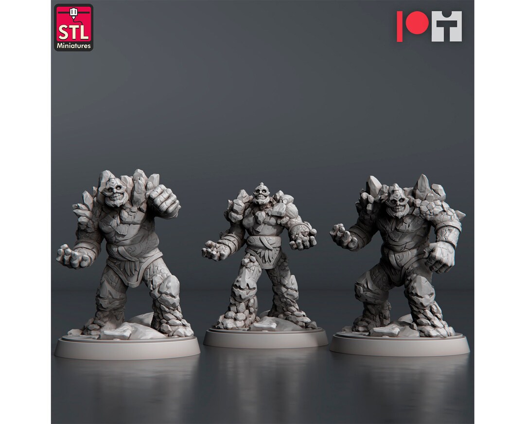 Golems Set - 32mm Scale Miniatures With Dnd Stats - Etsy