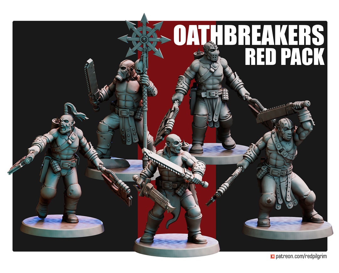 Oathbreakers Red Pack - 28mm Scale - Red Pilgrim Miniatures - Etsy